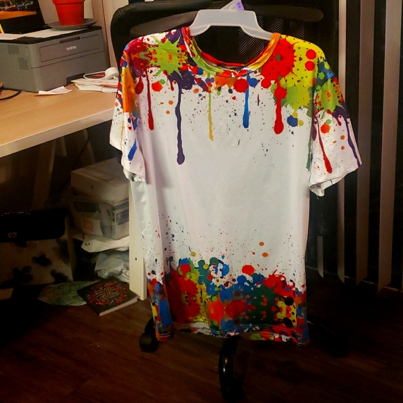 whatlees | Shirts | Multi Colored Splatter Shirt | Poshmark